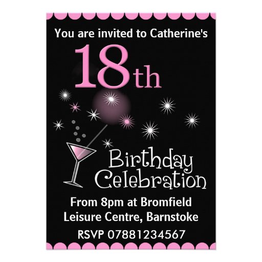 18th Birthday Party Invitation 13 Cm X 18 Cm Invitation Card Zazzle