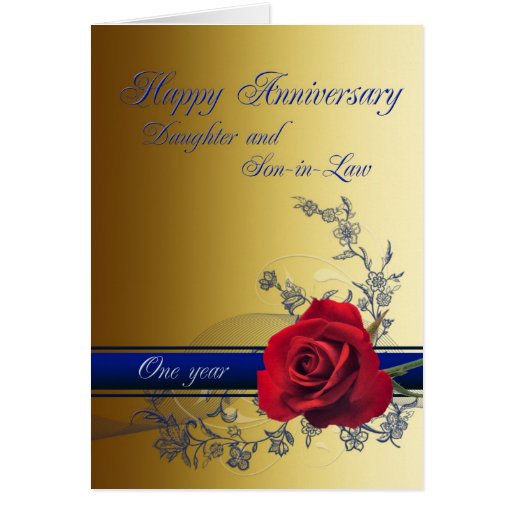 1st Anniversary Card For Daughter Son in law Zazzle