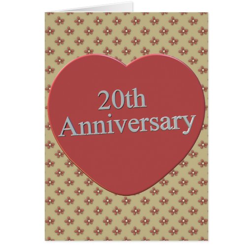 20th Wedding Anniversary Cards 20th Wedding Anniversary Greeting Cards 