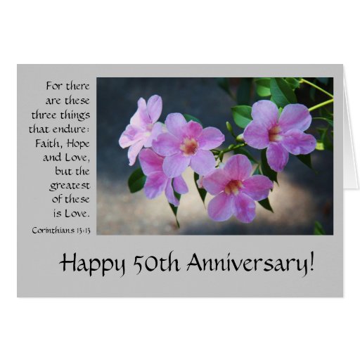 50th Anniversary Floral Bible Verse About Love Zazzle