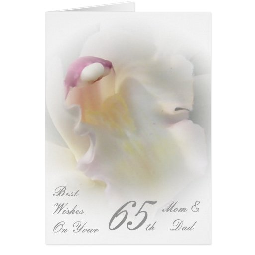 65th Wedding Anniversary Mum Dad White Orchid Greeting Card 65th Wedding Anniversary Mum Dad White Orchid Greeting Card