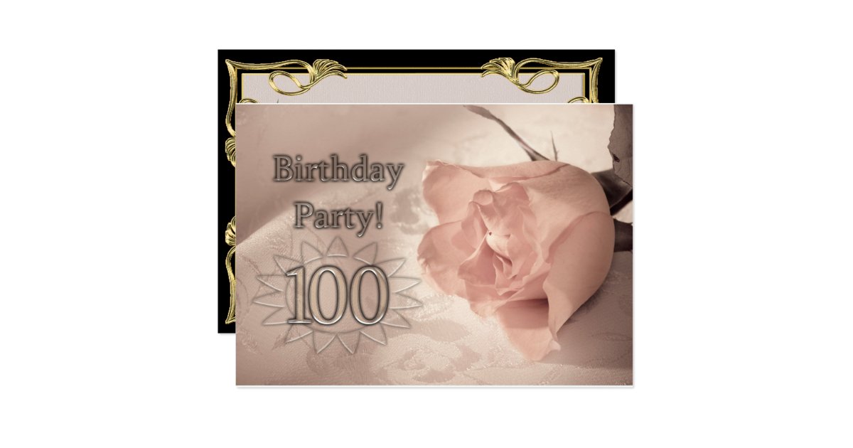 Birthday Party Invitation 100 Years Old Zazzle Birthday Party Invitation 100 Years Old Zazzle