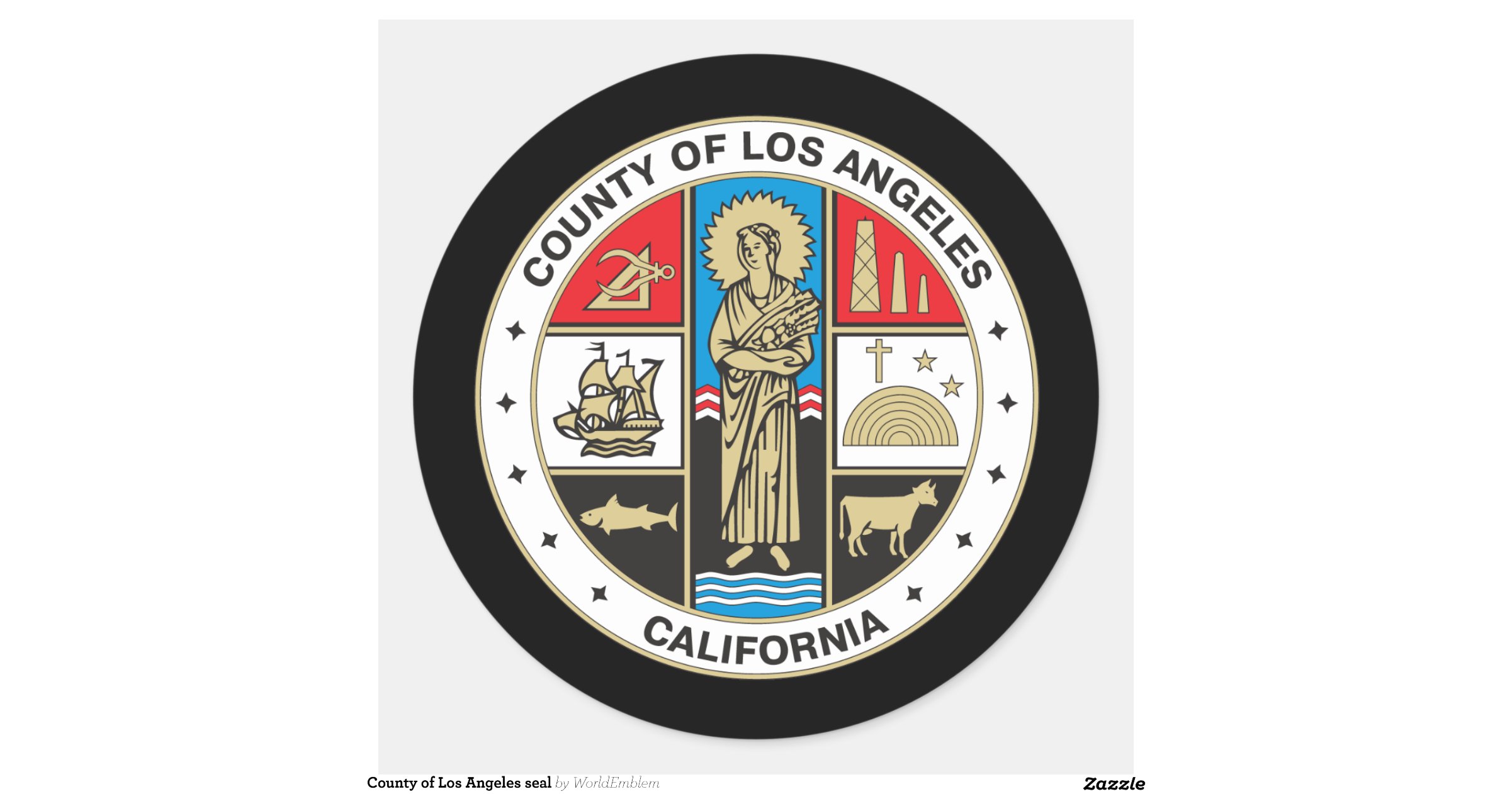 County of Los Angeles seal Round Sticker | Zazzle