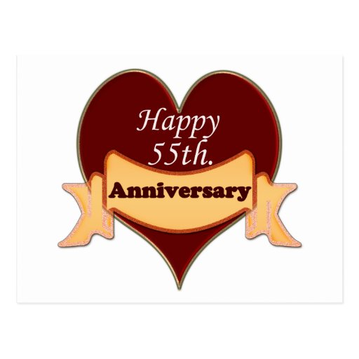 Happy 55th Anniversary Postcard Zazzle Happy 55th Anniversary Postcard Zazzle