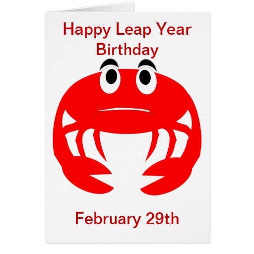 Leap Year Birthday Card Zazzle Leap Year Birthday Card Zazzle