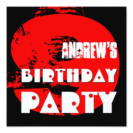 Modern RED 9th Birthday Party 9 Year Old V11 13 Cm X 13 Cm Square modern-red-9th-birthday-party-9-year-old-v11-13-cm-x-13-cm-square
