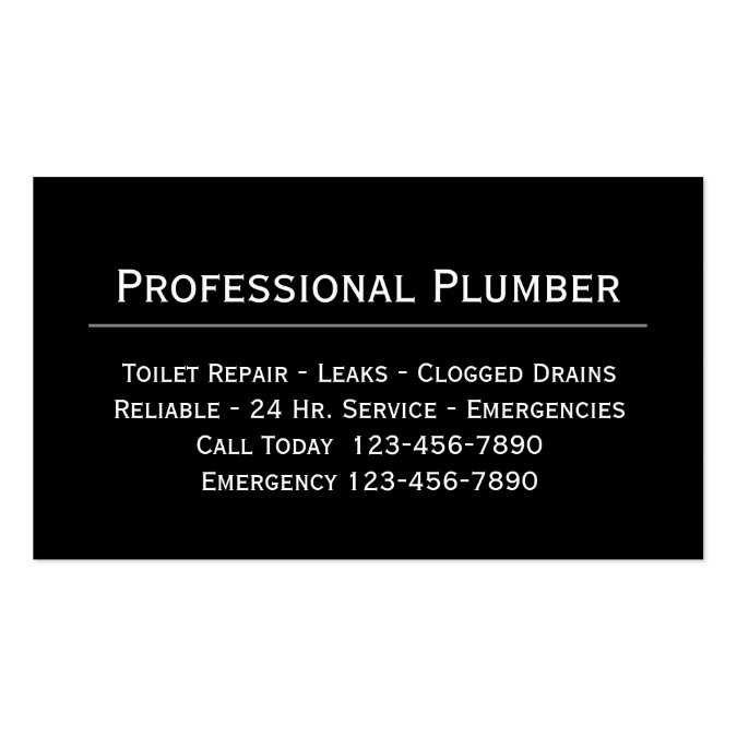 Plumbing Business Cards Plumbing Business Cards