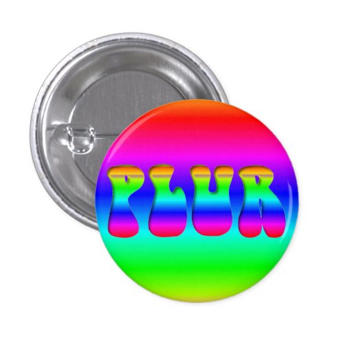 Rainbow Rave Plur Pin Zazzle