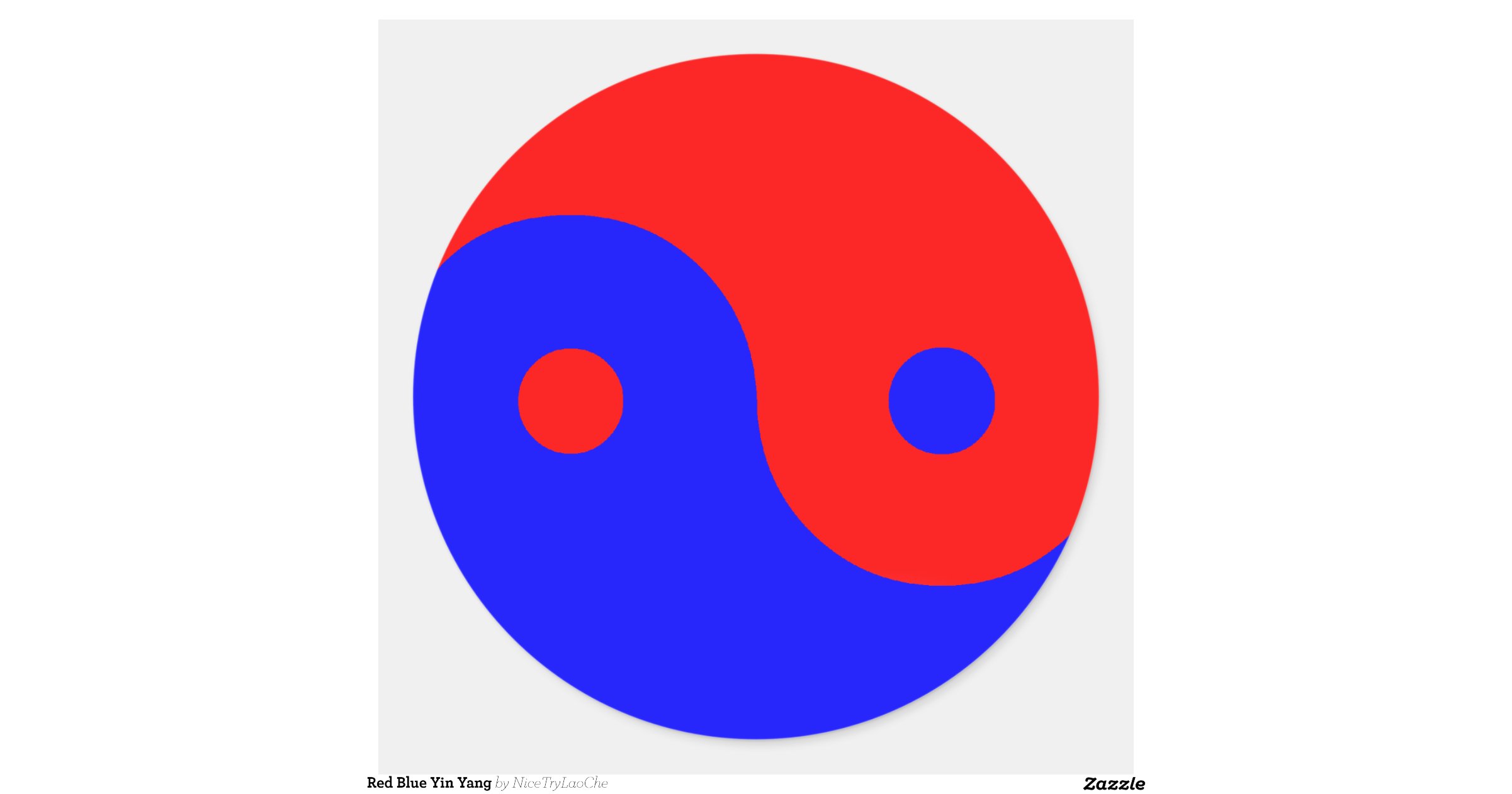 Red Blue Yin Yang Round Sticker Zazzle