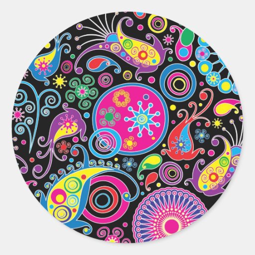 Super Funky Paisley Pattern Stickers Zazzle