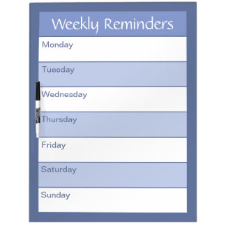 Weekly Reminder Dry Erase Boards, Weekly Reminder Dry Erase Whiteboards