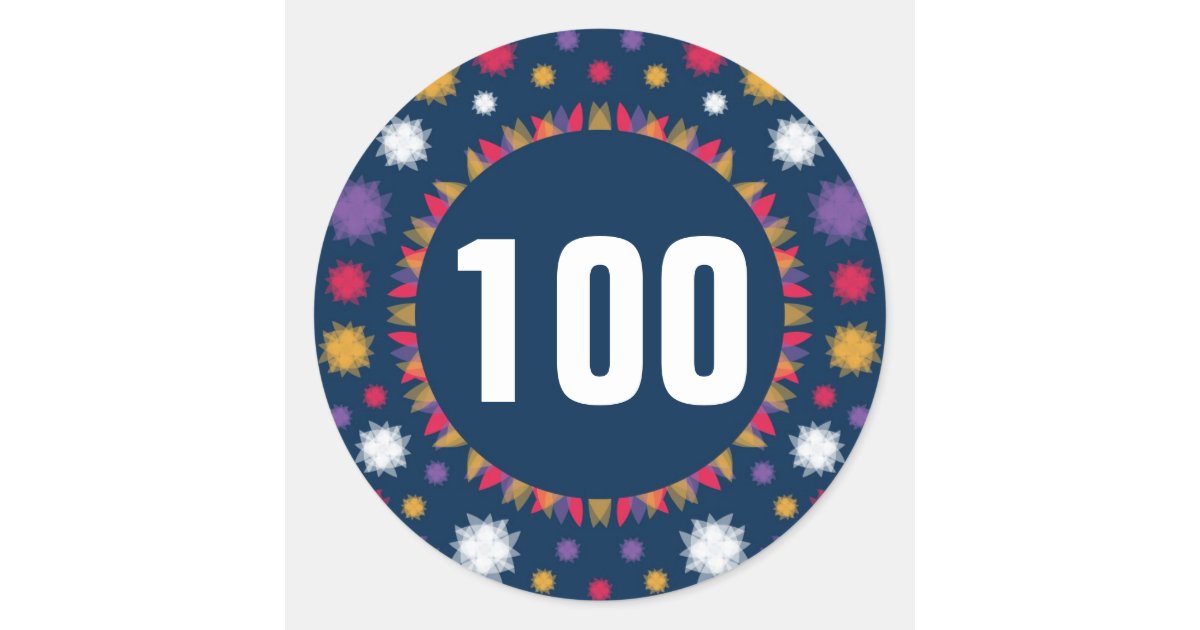 100 - Numbers Round Stickers | Zazzle