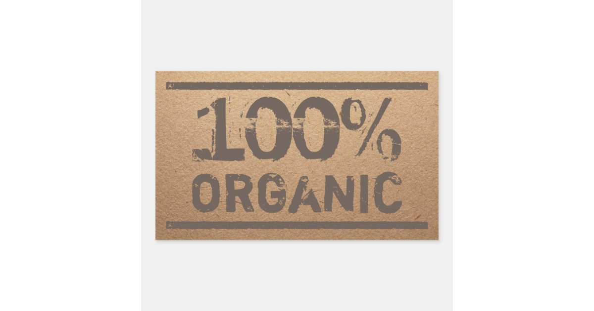 100% Organic Fresh Local Produce Rectangular Sticker | Zazzle