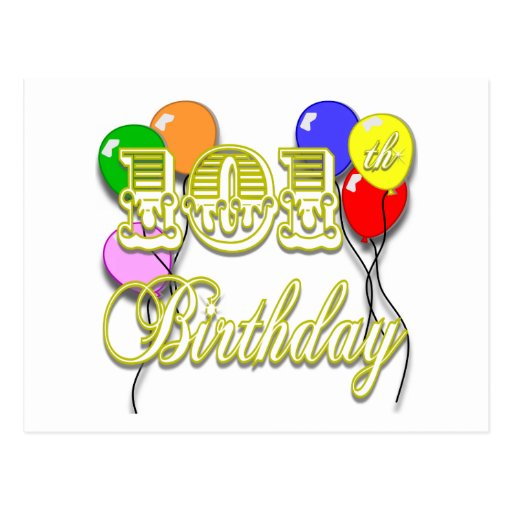 101st Birthday with Balloons | Zazzle