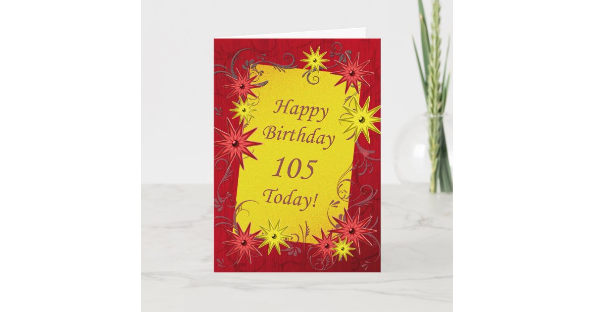 105th Birthday card | Zazzle