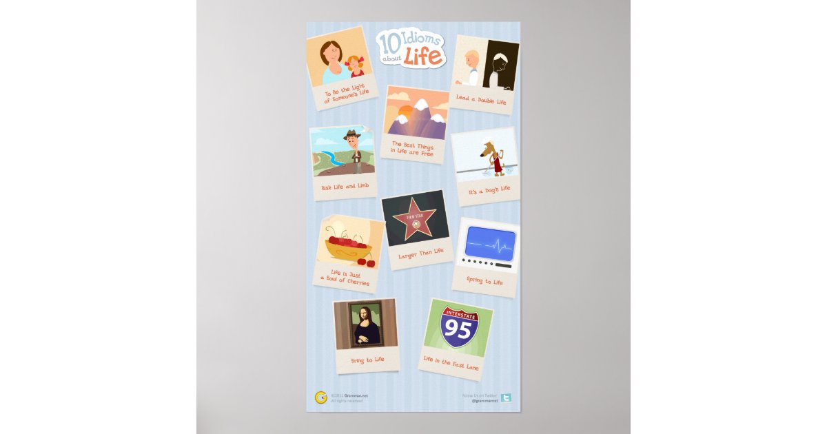 10 Idioms About Life Poster | Zazzle