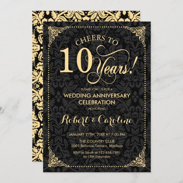 10 Year Anniversary Invitations | Zazzle UK