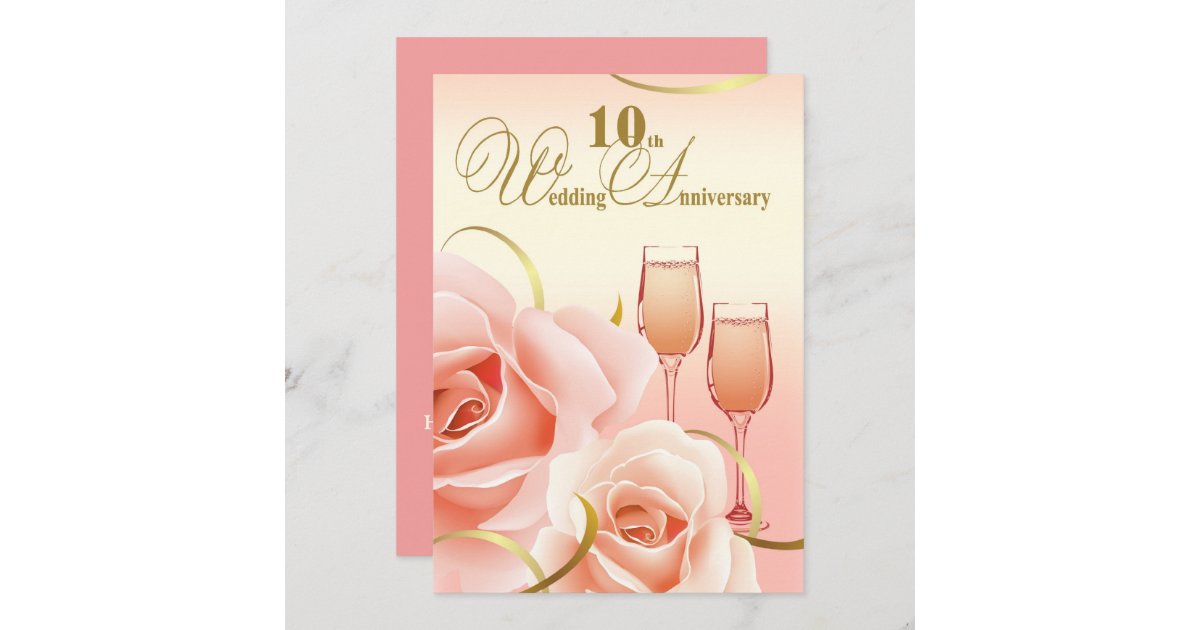 10th Wedding Anniversary Party Invitations | Zazzle