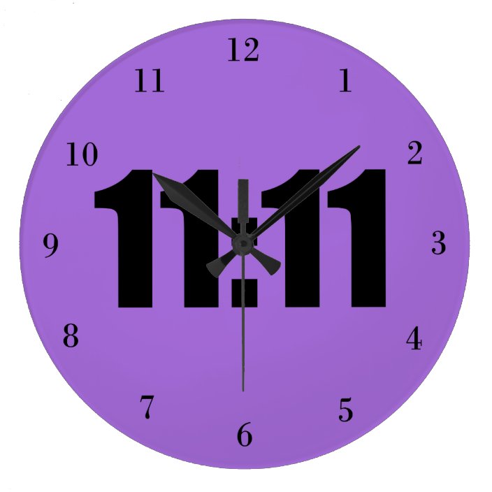 11:11 Lucky Time Purple Large Clock | Zazzle.co.uk