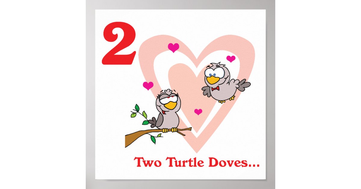 12 days two turtle doves poster | Zazzle