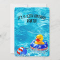 12th Birthday Pool Party With Yellow Duck Invitation | Zazzle