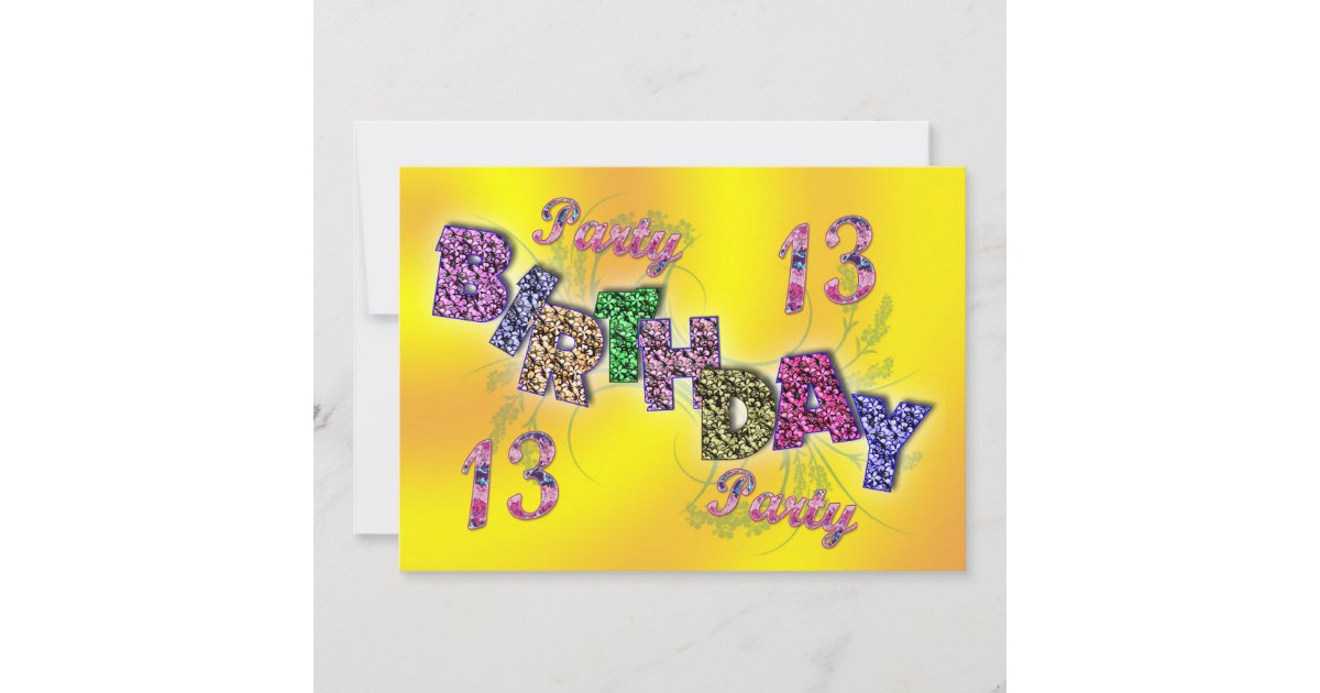 13th party invitation | Zazzle