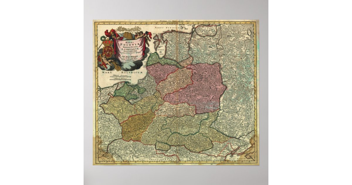 1739 Map of Poland Poster | Zazzle