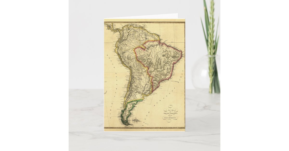 1817 Map of South America Card | Zazzle
