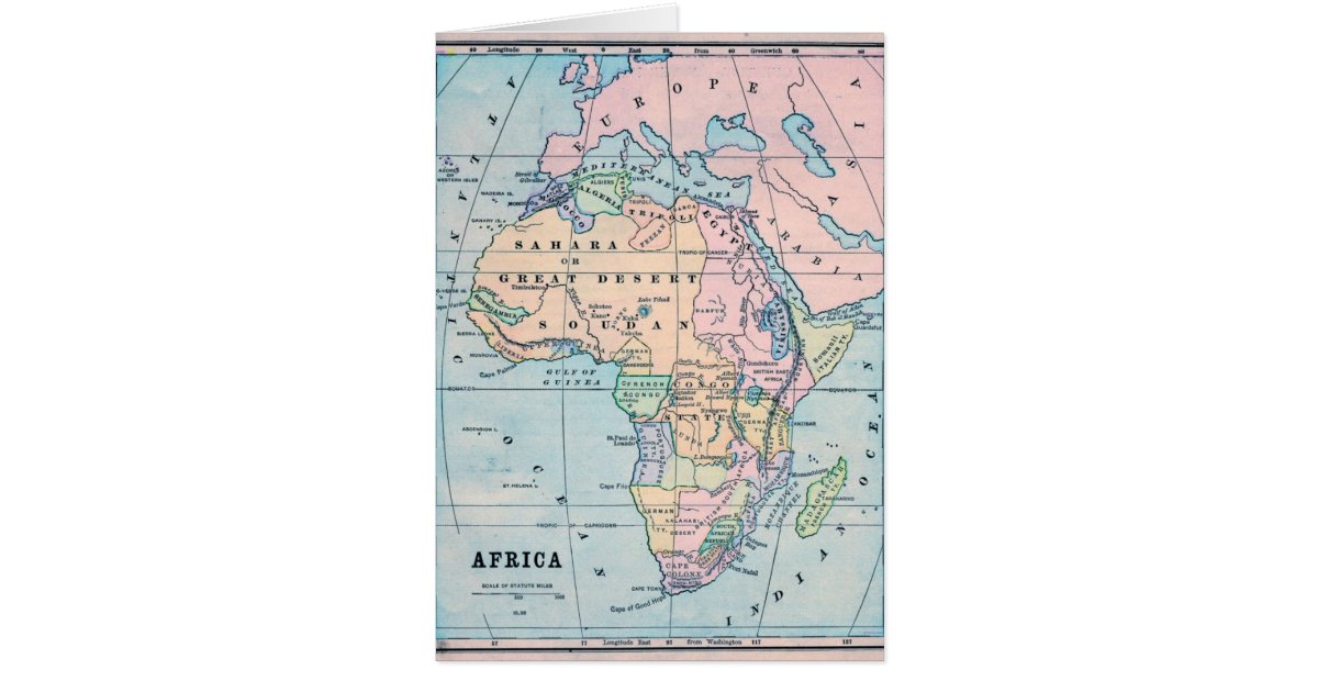 1870 Vintage Map of Africa | Zazzle
