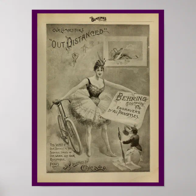 1893 Vintage Bicycle Magazine Ad Art Poster | Zazzle