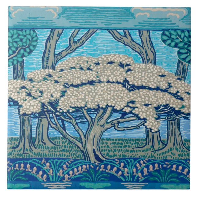 1896 May Tree Frieze, designed by Walter Crane Tile | Zazzle