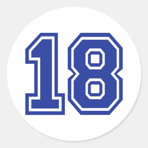 Number 18 Stickers & Labels | Zazzle UK