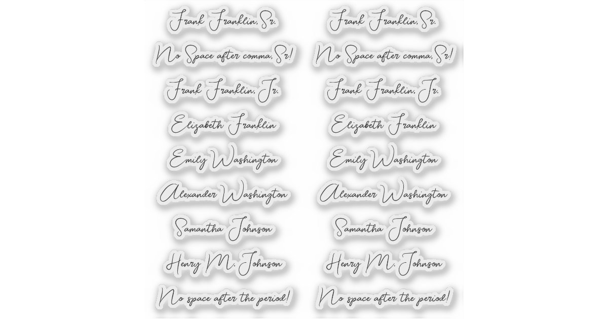 18 Guest Names Elegant Monoline Calligraphy Script | Zazzle