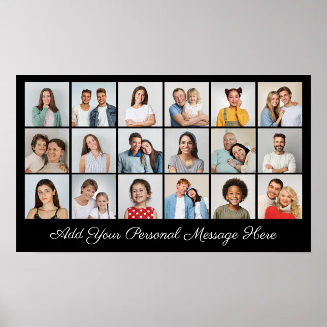 18 Photo Colour Add Your Greeting Editable Colour Poster | Zazzle