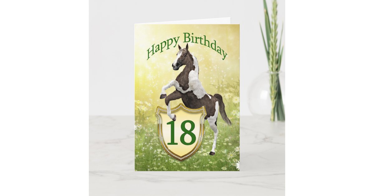 18th birthday card with a rearing horse | Zazzle.co.uk