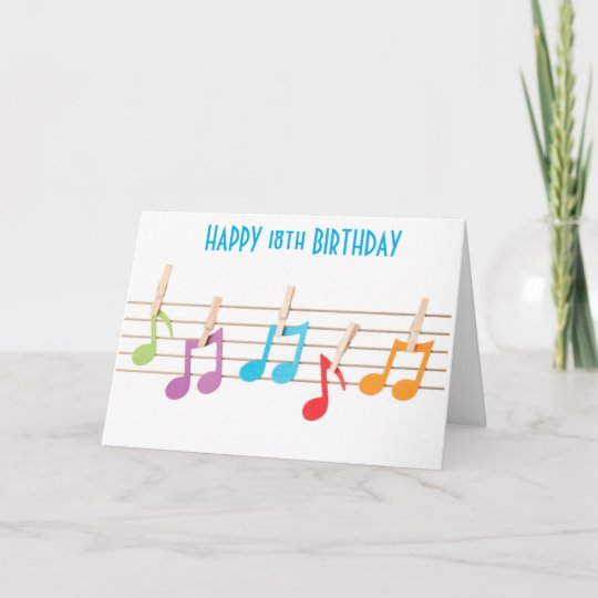 **18th BIRTHDAY** MUSICAL NOTES BIRTHDAY WISHES | Zazzle.co.uk