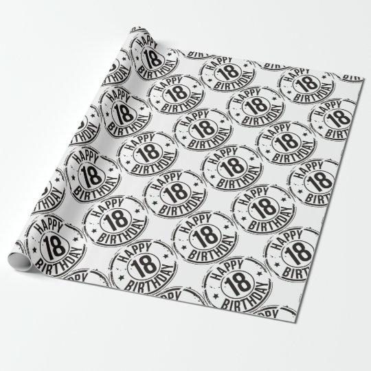 18TH BIRTHDAY STAMP EFFECT WRAPPING PAPER | Zazzle.co.uk