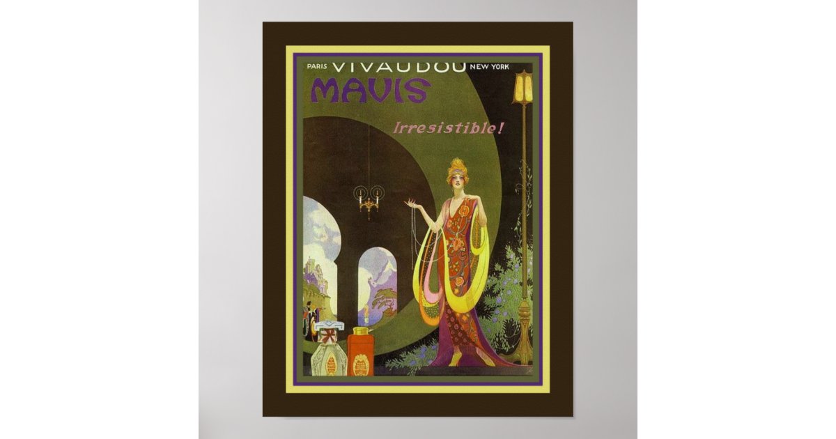 1920's Art Deco Ad for Mavis Perfume Poster | Zazzle