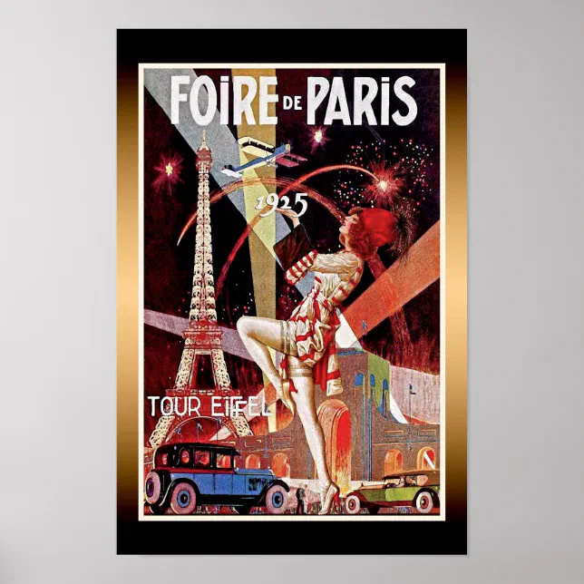 1925 Foire De Paris Eiffel Tower Art Deco Poster | Zazzle