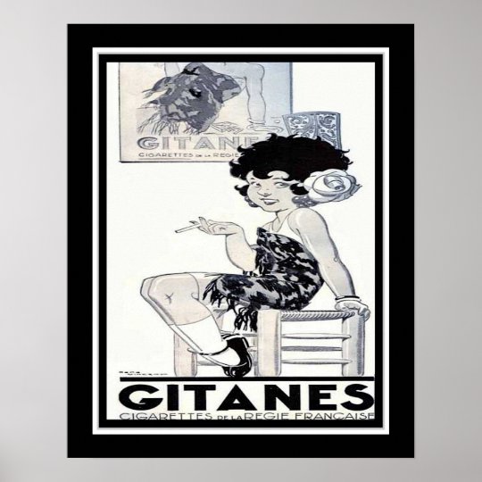 1934 Gitanes French Cigarette Ad Poster | Zazzle.co.uk