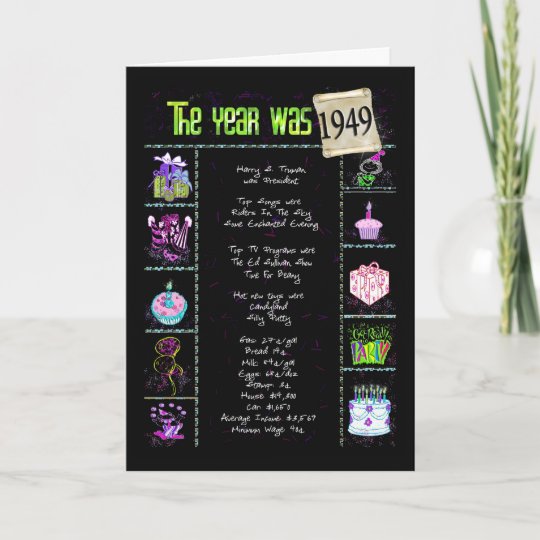 1949 Birthday Fun Facts Card | Zazzle.co.uk