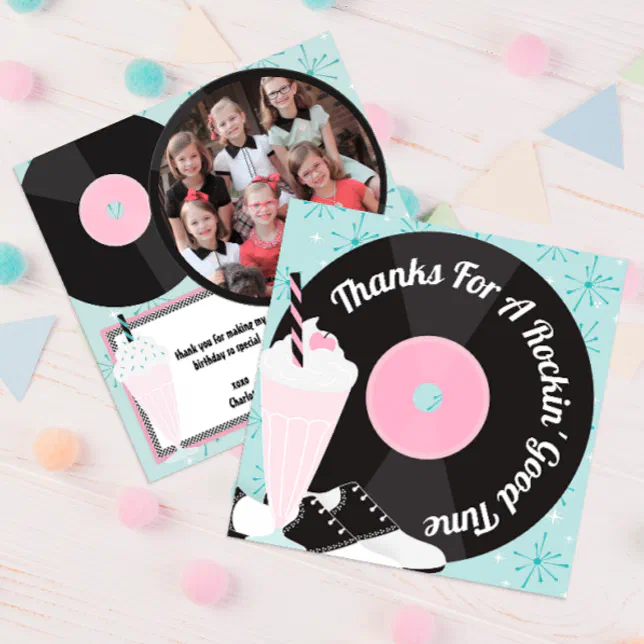 1950s Retro Diner Birthday Thank You Card – Sock H | Zazzle