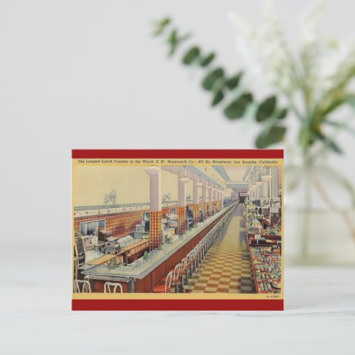 1950's Vintage Woolworth's Lunch Counter Postcard | Zazzle