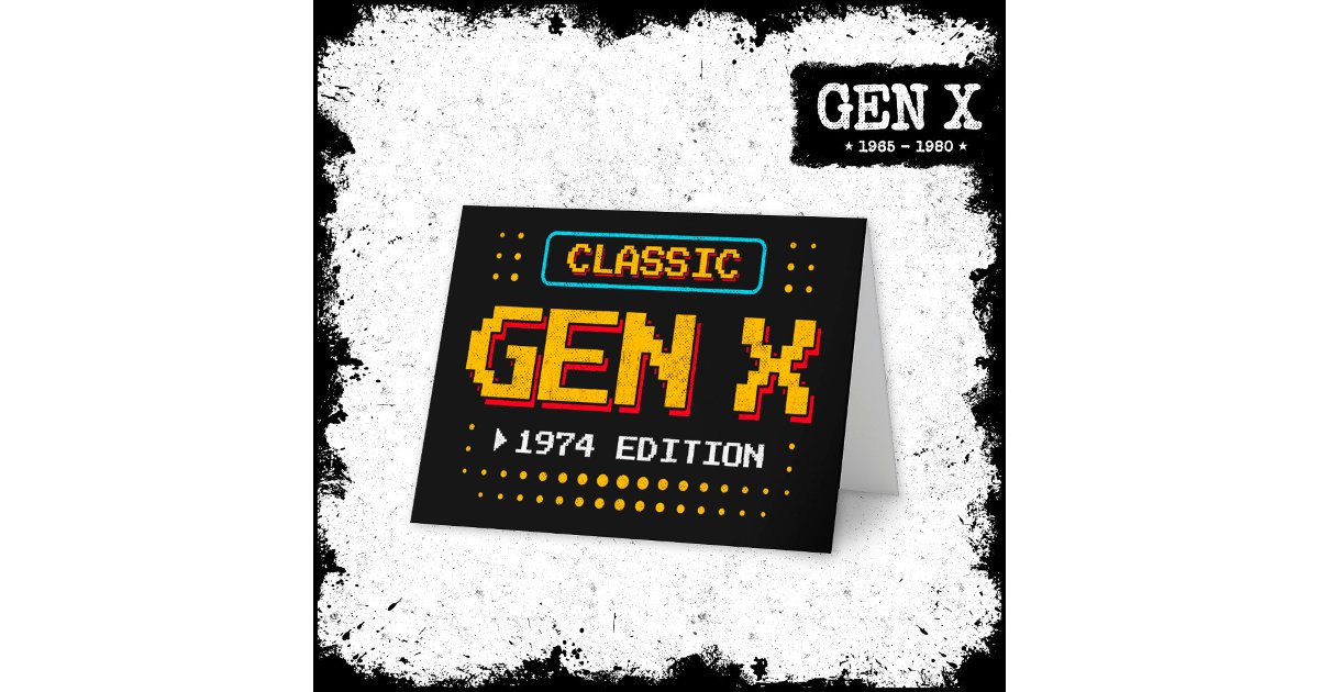 1974 Gen X Classic Retro Gamer Gaming Birthday Card | Zazzle