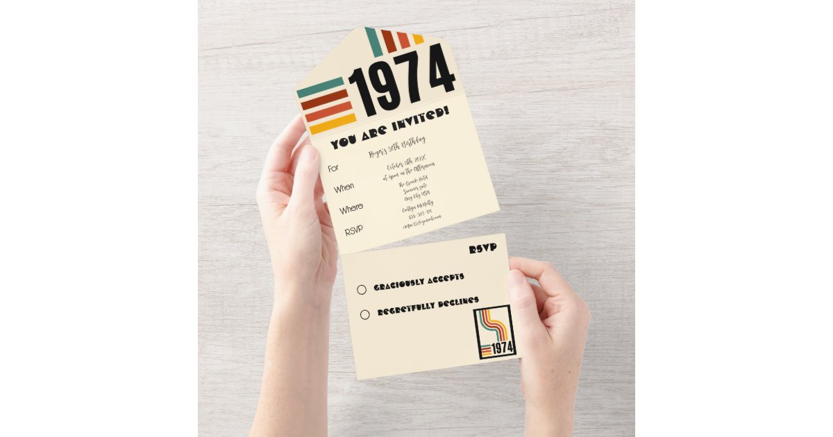 1974 Retro Vintage Poster 50th Birthday Invitation | Zazzle