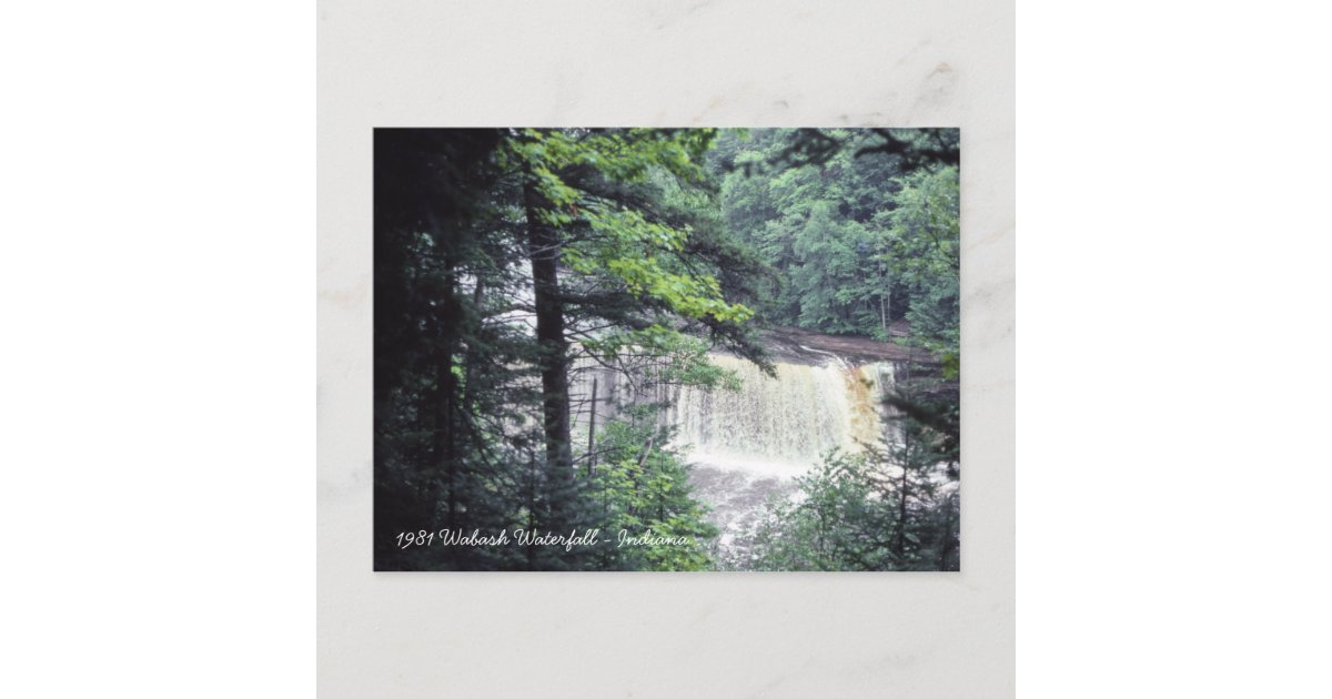 1980's Wabash River Waterfall Indiana Beautiful Postcard | Zazzle