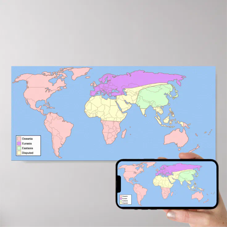 1984 World Map with key Poster | Zazzle