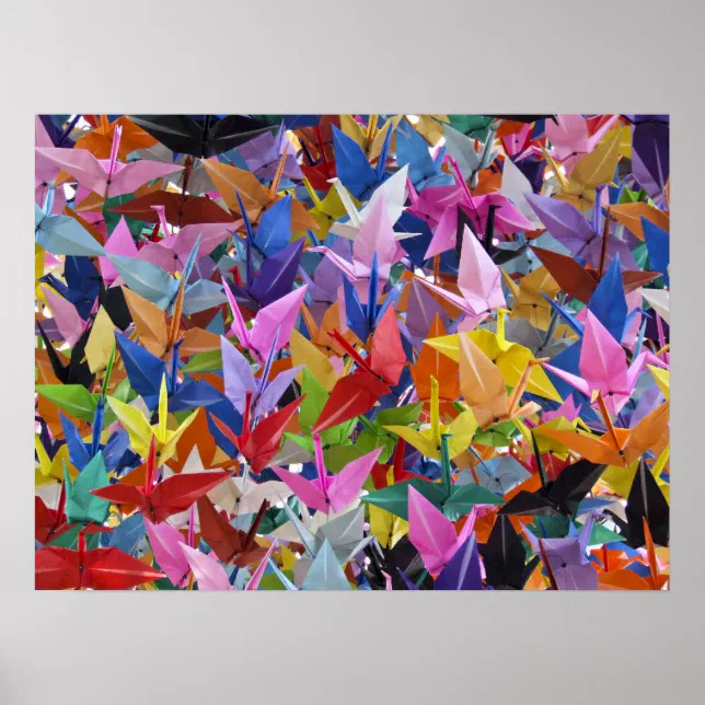 1,000 Origami Paper Cranes Poster | Zazzle