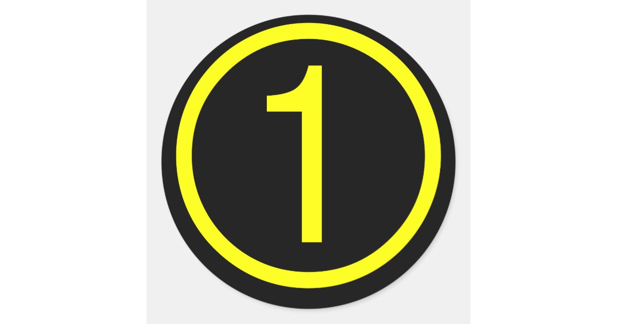 1 number one classic round sticker | Zazzle