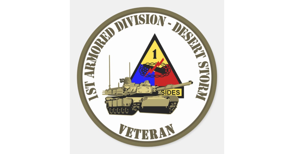 1st Armoured Division [1st AD] Classic Round Sticker | Zazzle